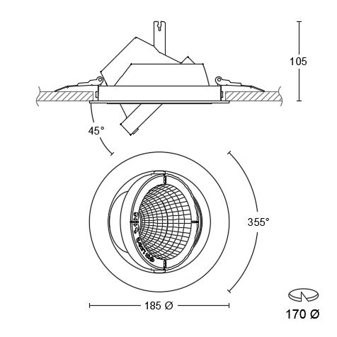 Giro recessed spotlight – Making light better